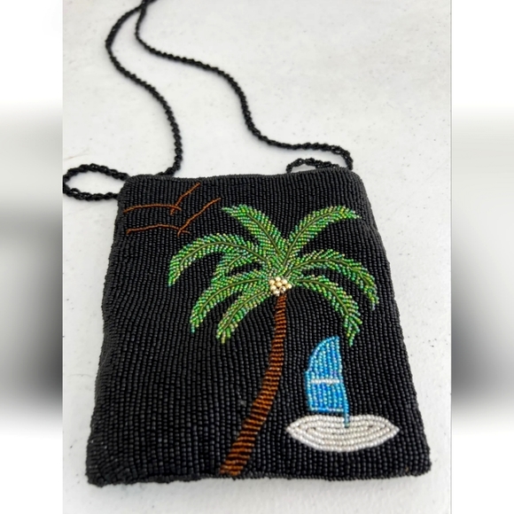 Bags | Ermo Womens Beaded Tropical Palm Tree Cruise Sailboat Crossbody Purse | Poshmark